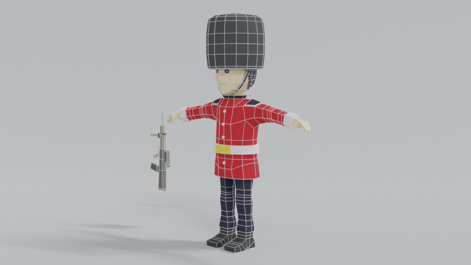Artstation Low Poly Cartoon Queens Guard Game Assets