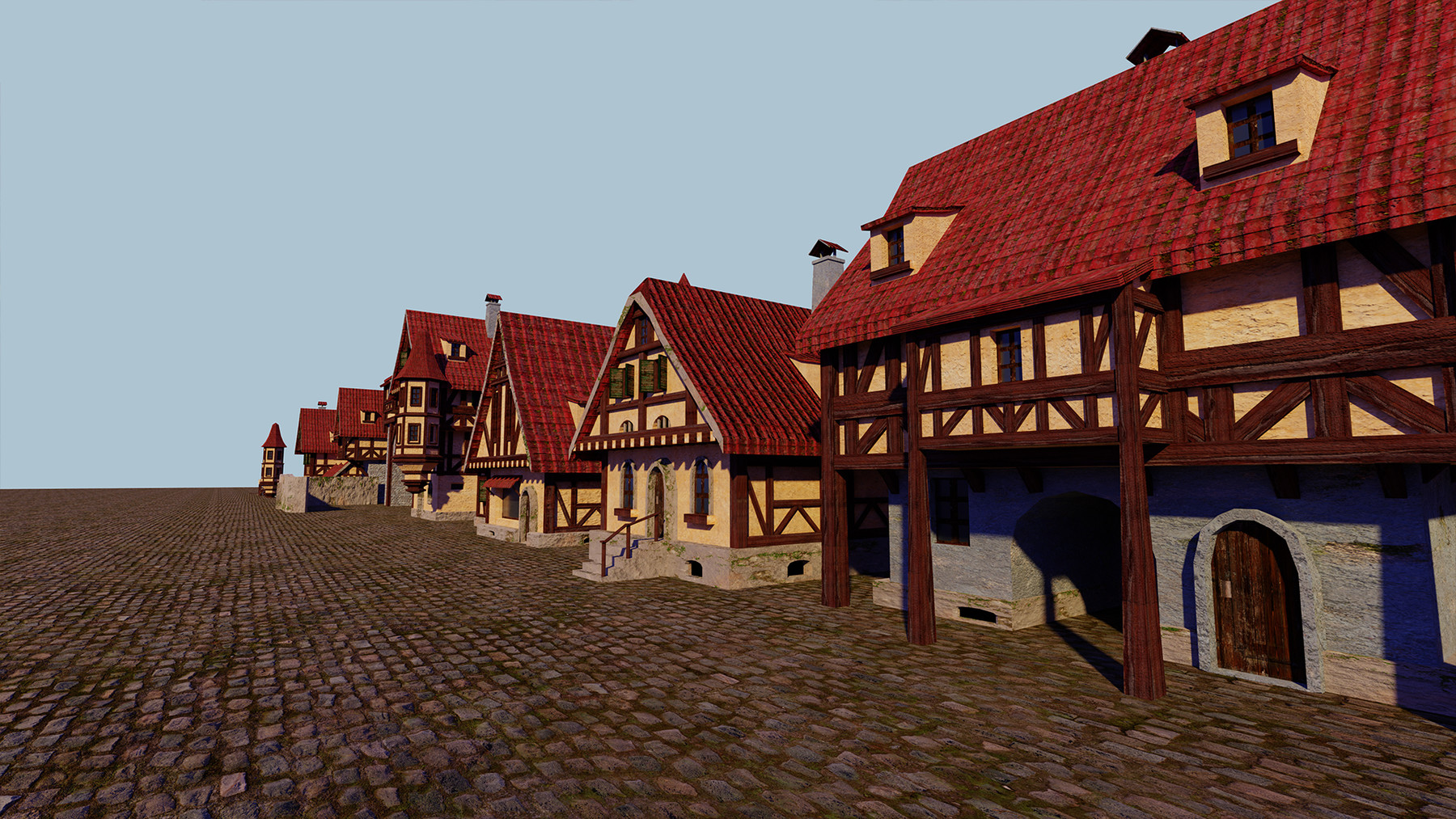 ArtStation - Environment Illustration with 3d - Fantasy Town | Tutorials