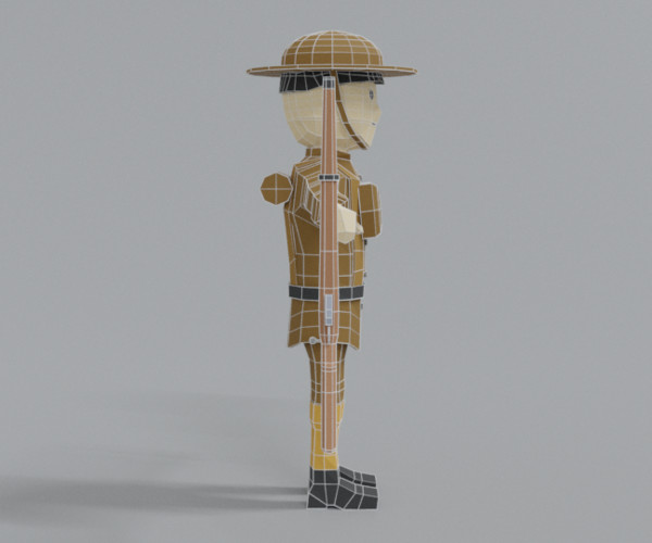 ArtStation - Low Poly Cartoon WWI British Soldier | Game Assets