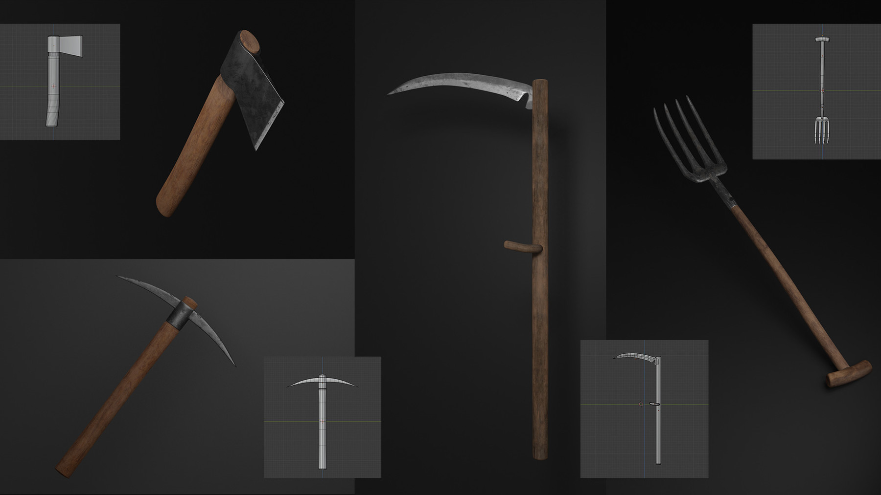 ArtStation - Medieval Farm Tools | Game Assets