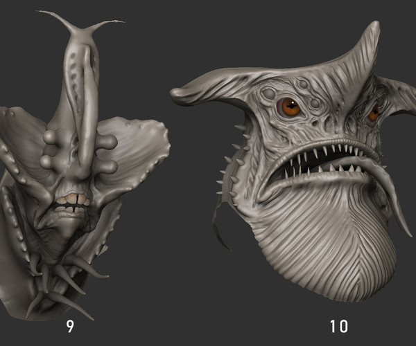 ArtStation - Alien Head Pack Vol 01 | Resources
