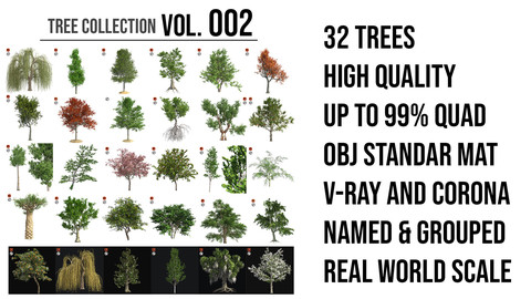 ArtStation - Tree Collection Vol 002 (32 Trees) | Resources