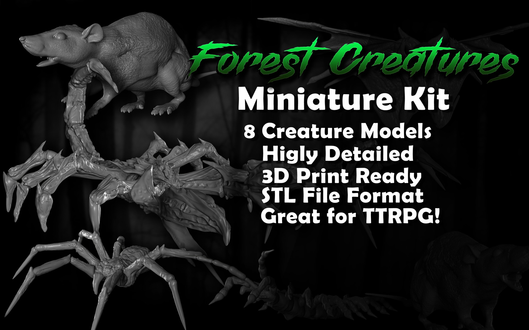 ArtStation - Forest Creature Miniature Kit | Resources