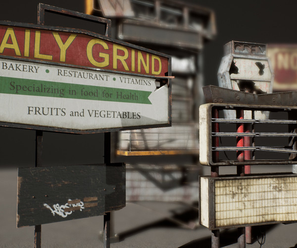ArtStation - Post Apocalyptic Signs - VOL 1 | Game Assets