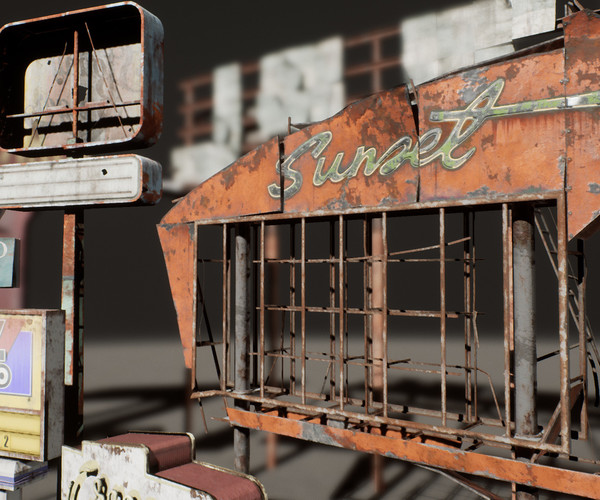ArtStation - Post Apocalyptic Signs - VOL 1 | Game Assets