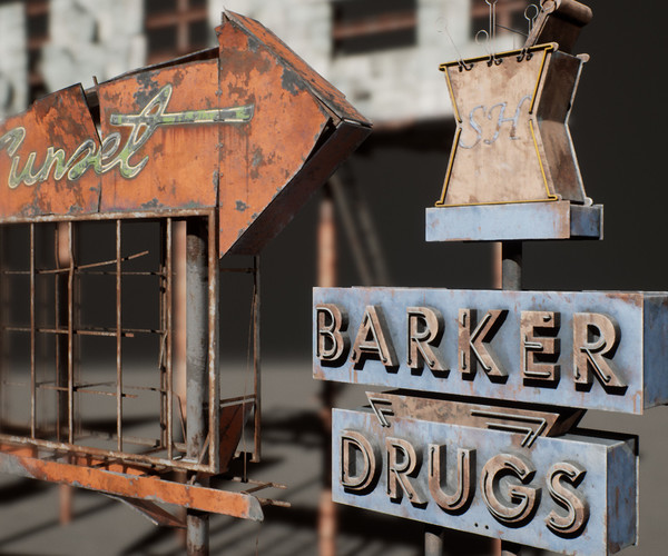 ArtStation - Post Apocalyptic Signs - VOL 1 | Game Assets