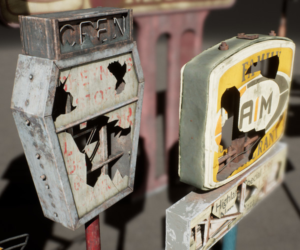 ArtStation - Post Apocalyptic Signs - VOL 1 | Game Assets