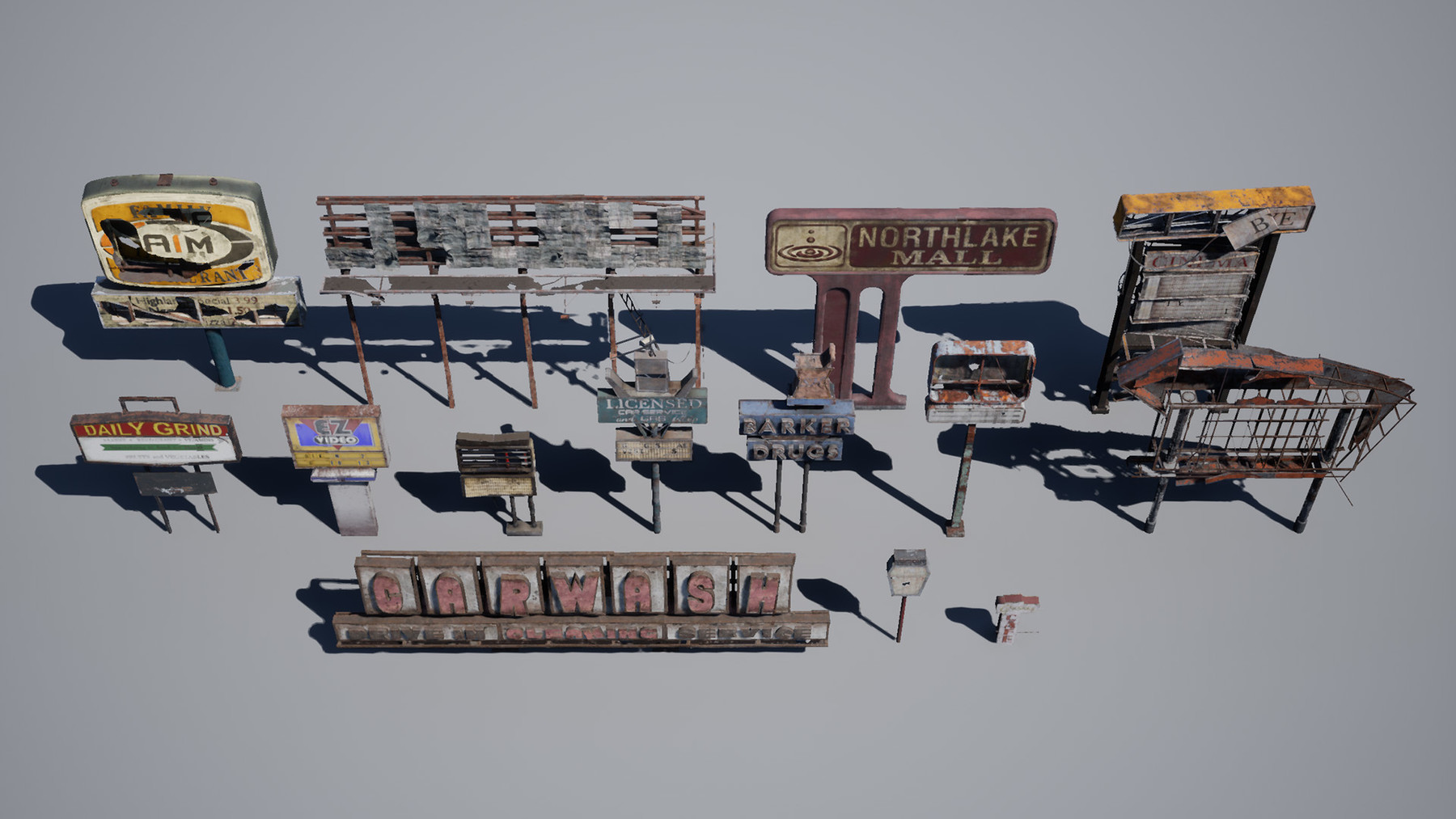 ArtStation - Post Apocalyptic Signs - VOL 1 | Game Assets