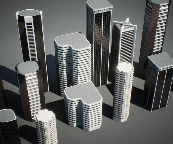 ArtStation - Urban Background Buildings - VOL.1 | Game Assets