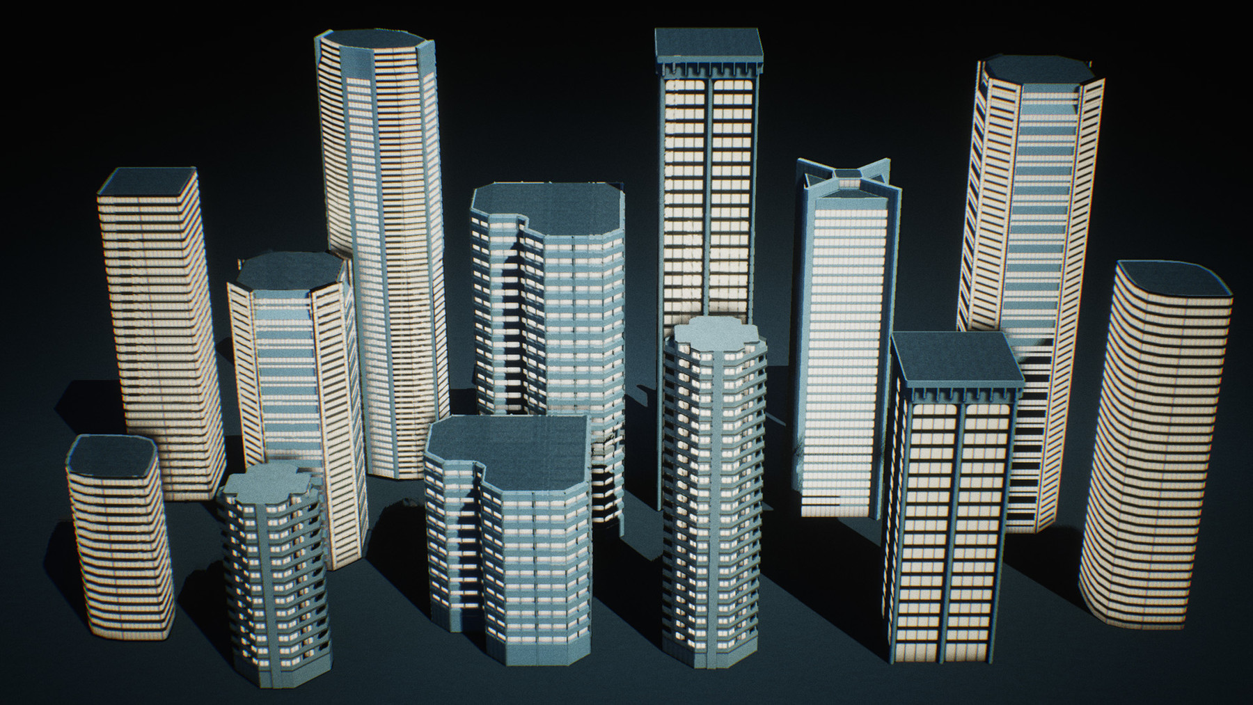 ArtStation - Urban Background Buildings - VOL.1 | Game Assets