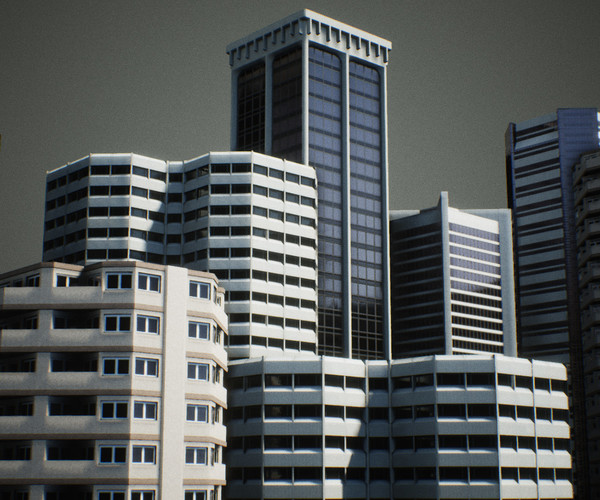 ArtStation - Urban Background Buildings - VOL.1 | Game Assets