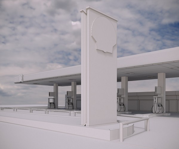 ArtStation - Gas Station Shell - PBR Low-poly | Game Assets
