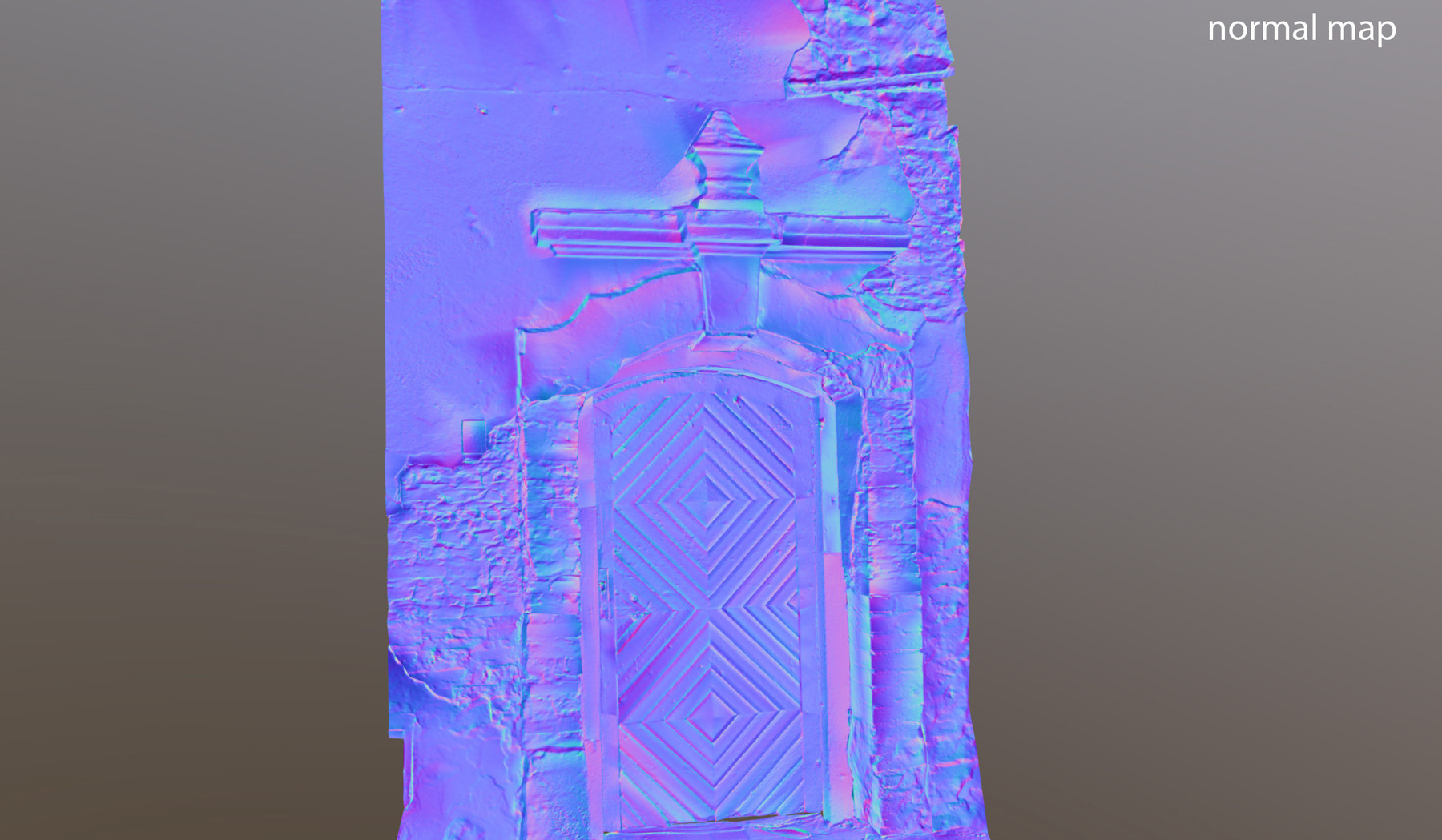 ArtStation - Old broken gate - door with relief decoration Low-poly ...