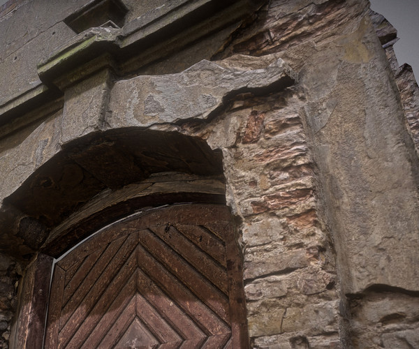 ArtStation - Old broken gate - door with relief decoration Low-poly ...