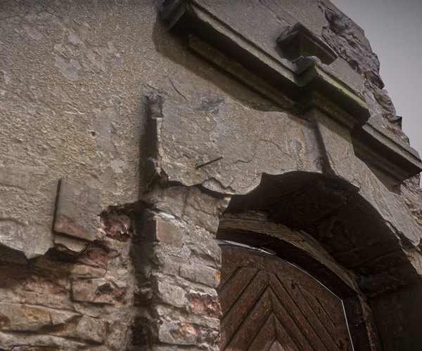 ArtStation - Old broken gate - door with relief decoration Low-poly ...