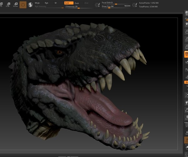 ArtStation - V-Rex Agressive Head Sculpt Painted | Game Assets