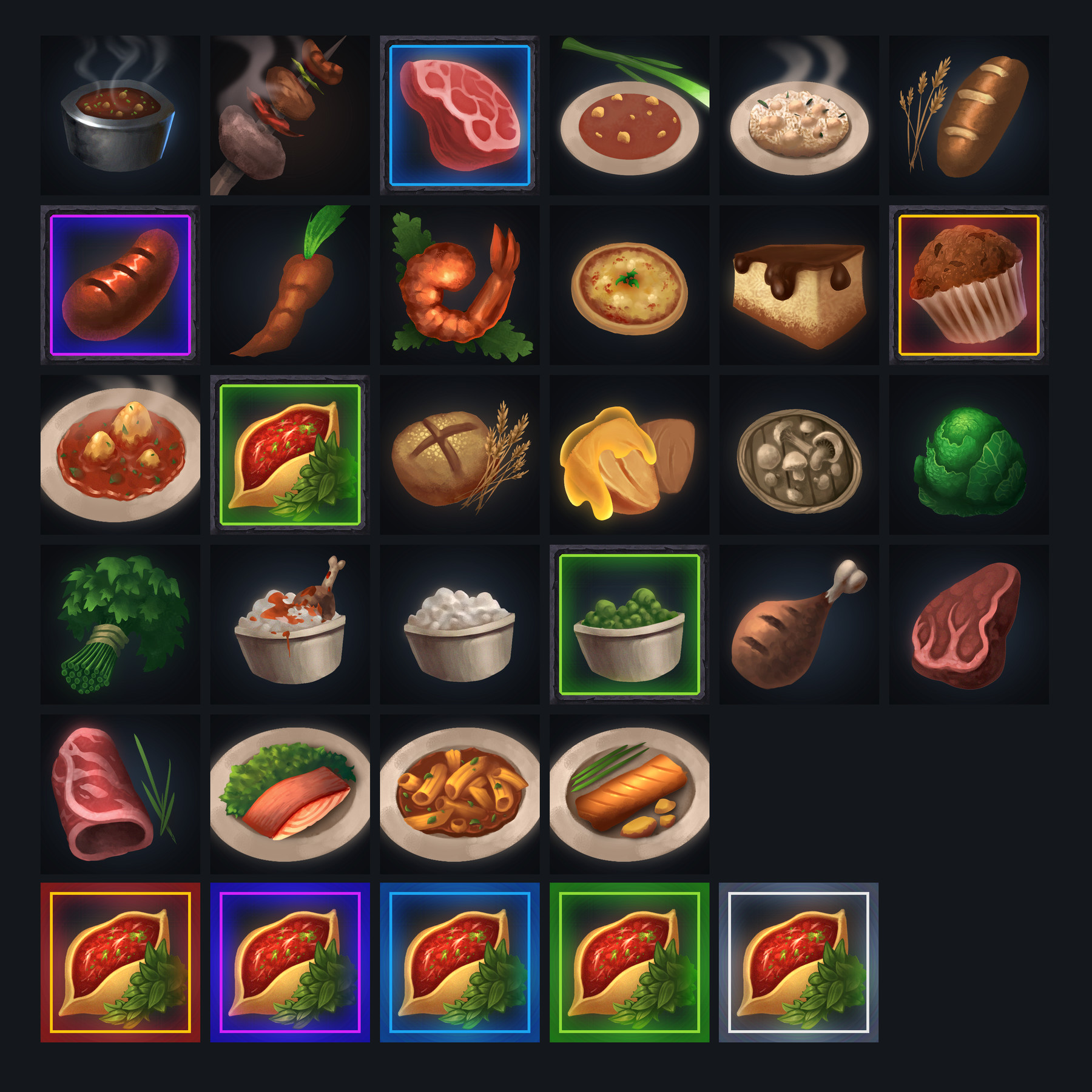 ArtStation - Hand Drawn Food Icons And Dishes | Game Assets