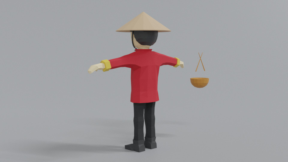 ArtStation - Low Poly Cartoon Chinese Man | Game Assets