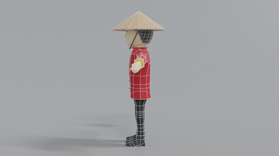 ArtStation - Low Poly Cartoon Chinese Man | Game Assets