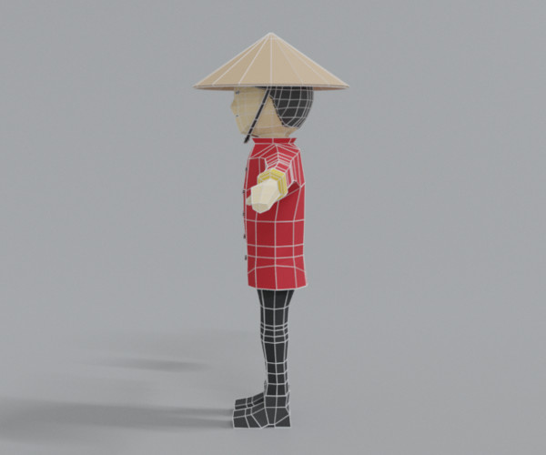 ArtStation - Low Poly Cartoon Chinese Man | Game Assets