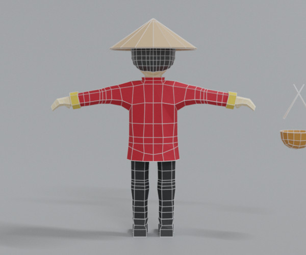 ArtStation - Low Poly Cartoon Chinese Man | Game Assets