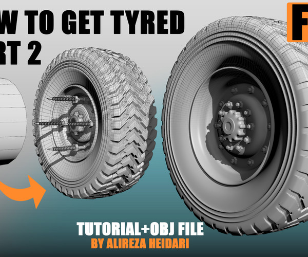 ArtStation - FREE Tutorial + OBJ - How to create a tire PART 2 | Tutorials