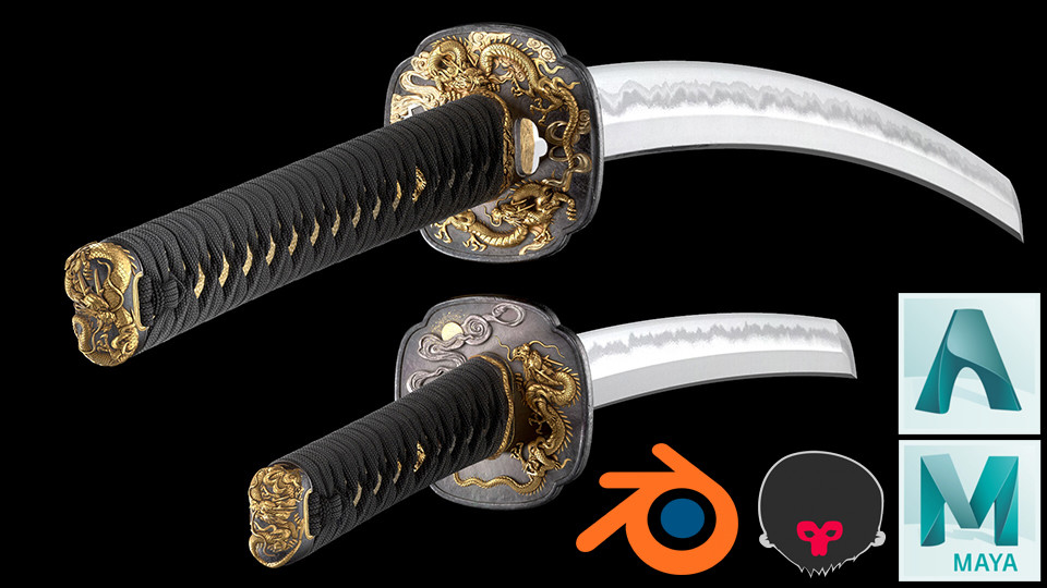Kohichi Waseda - Katana samurai sword Models & Textures