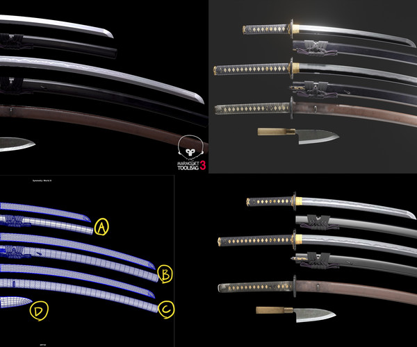 ArtStation - Katana samurai sword Models & Textures | Resources