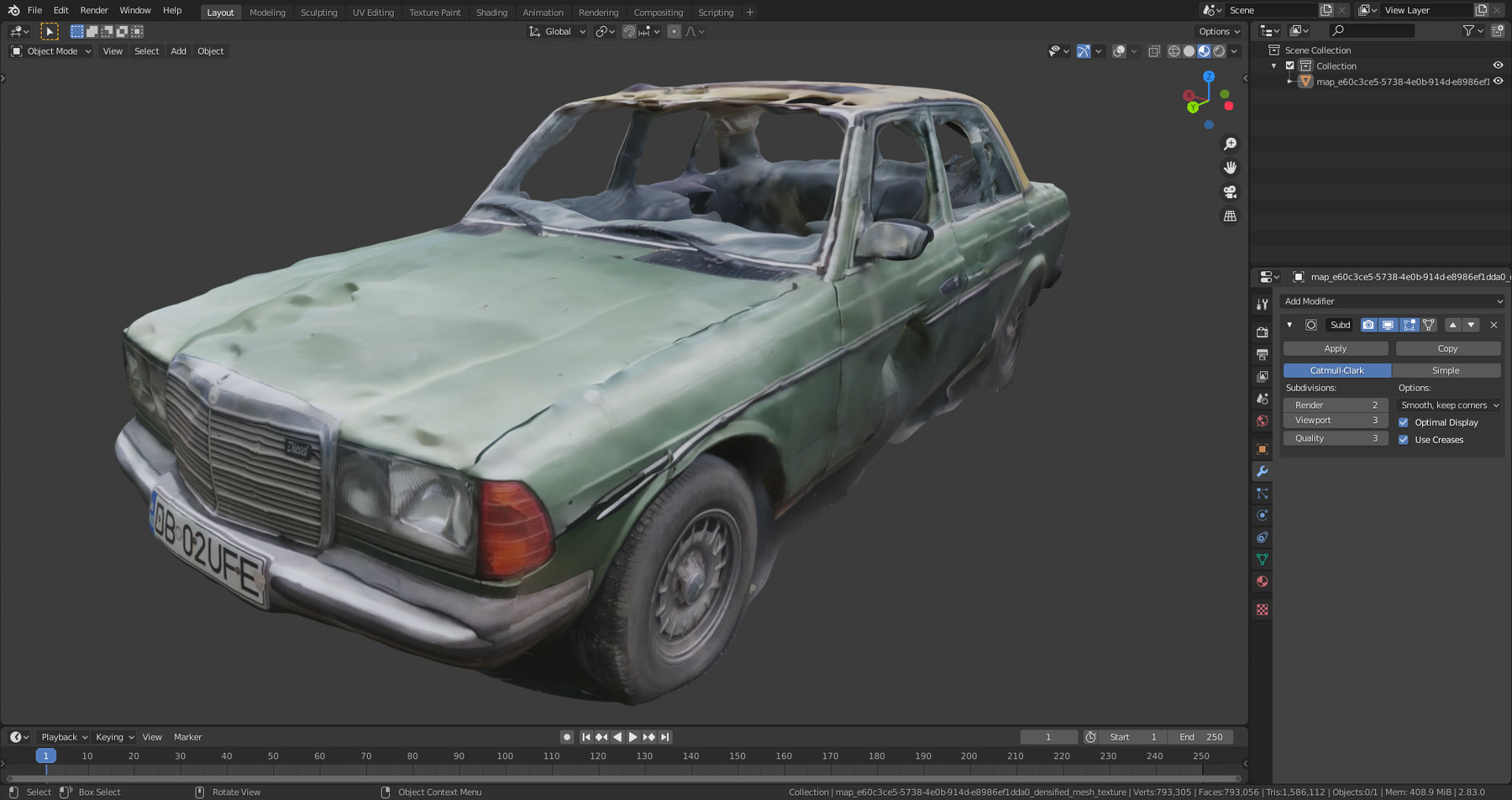 ArtStation - Abandoned car photoscanned with 8k texture LOW-POLY and ...