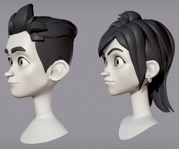 ArtStation - Male and female cartoon characters base mesh | Resources