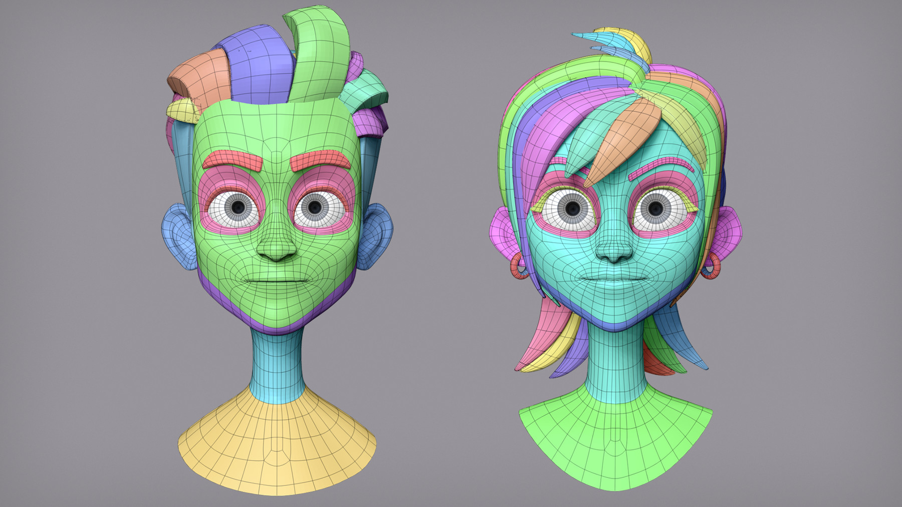 ArtStation - Male and female cartoon characters base mesh | Resources