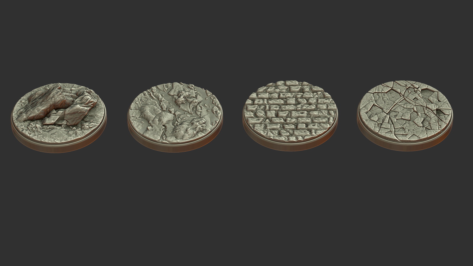 ArtStation - FREE PACK - 4 MINIATURE BASES 50mm 3D Print Ready - .OBJ ...