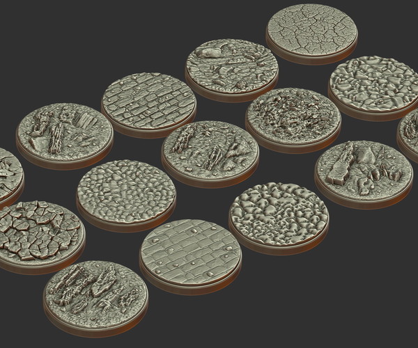 ArtStation - PACK 3 - 15 MINIATURE BASES 50mm 3D Print Ready - .OBJ ...