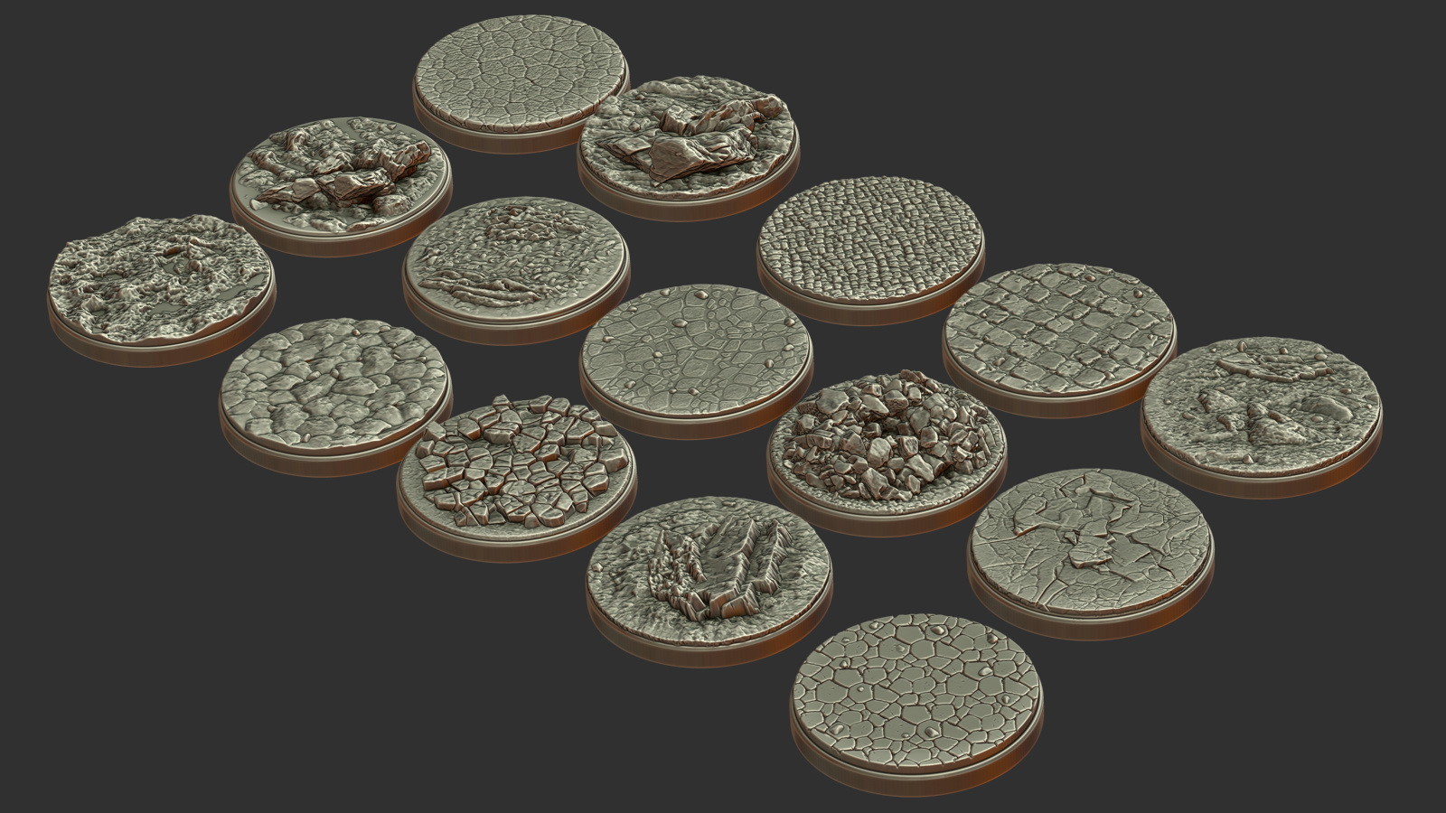 ArtStation - PACK 4 - 15 MINIATURE BASES 50mm 3D Print Ready - .OBJ ...
