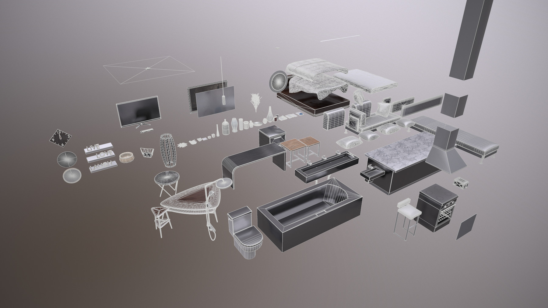 ArtStation - Modern home | Props Pack | Game Assets