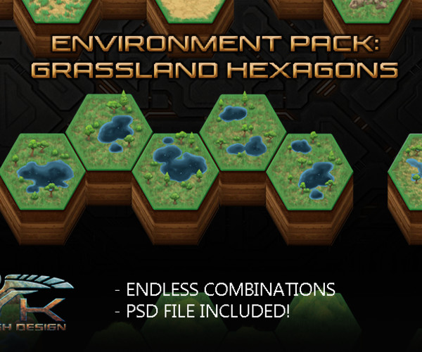ArtStation - Environment Pack: Grassland Hexagons | Game Assets