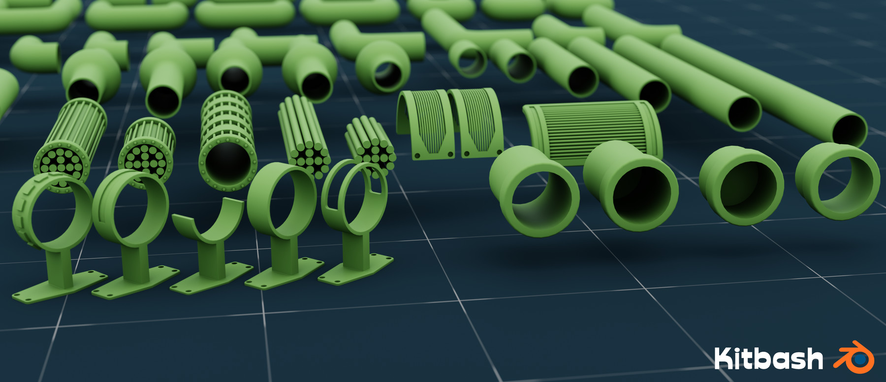 ArtStation - It's a Pipe dream! Simple High-poly Kitbash. | Resources