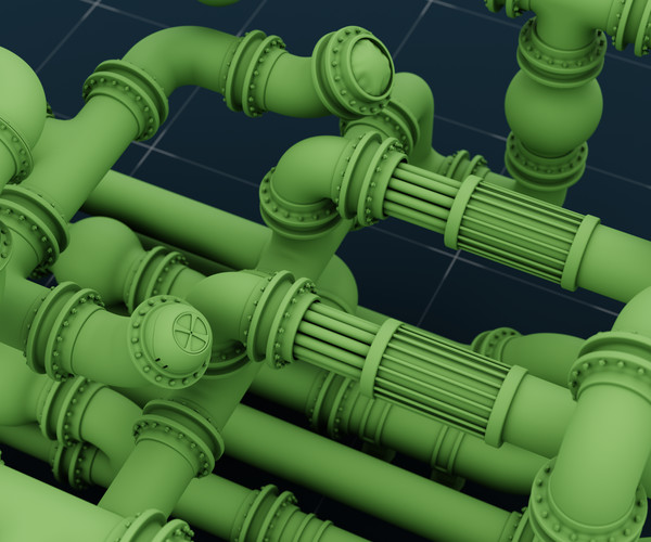 ArtStation - It's a Pipe dream! Simple High-poly Kitbash. | Resources