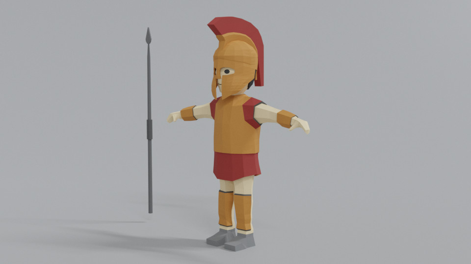 ArtStation - Low Poly Ancient Greek Warrior | Game Assets