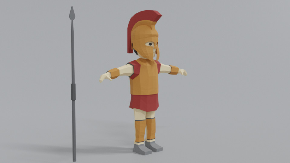 ArtStation - Low Poly Ancient Greek Warrior | Game Assets