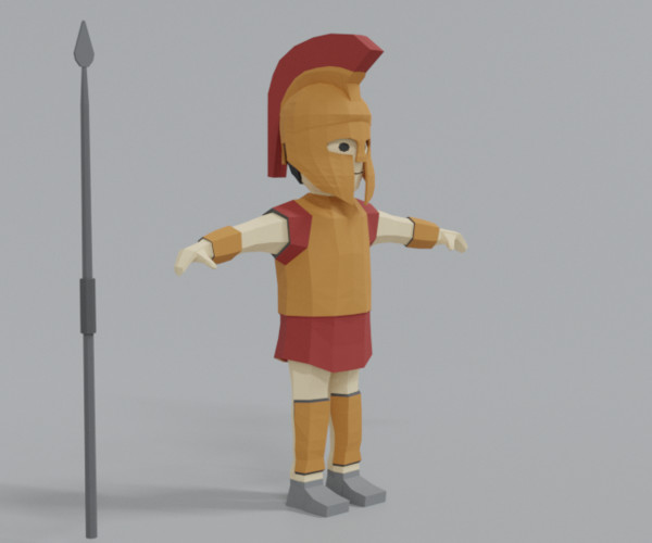 ArtStation - Low Poly Ancient Greek Warrior | Game Assets