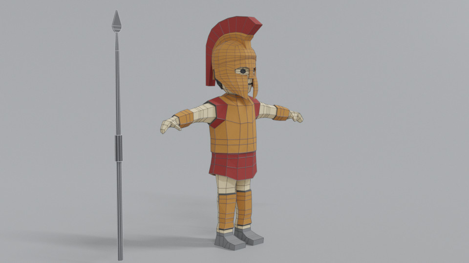 ArtStation - Low Poly Ancient Greek Warrior | Game Assets