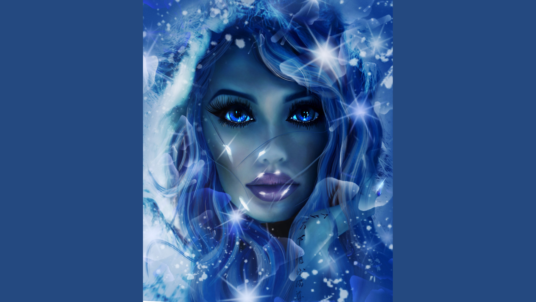 ArtStation - Beautiful girl with an icy look. | Artworks