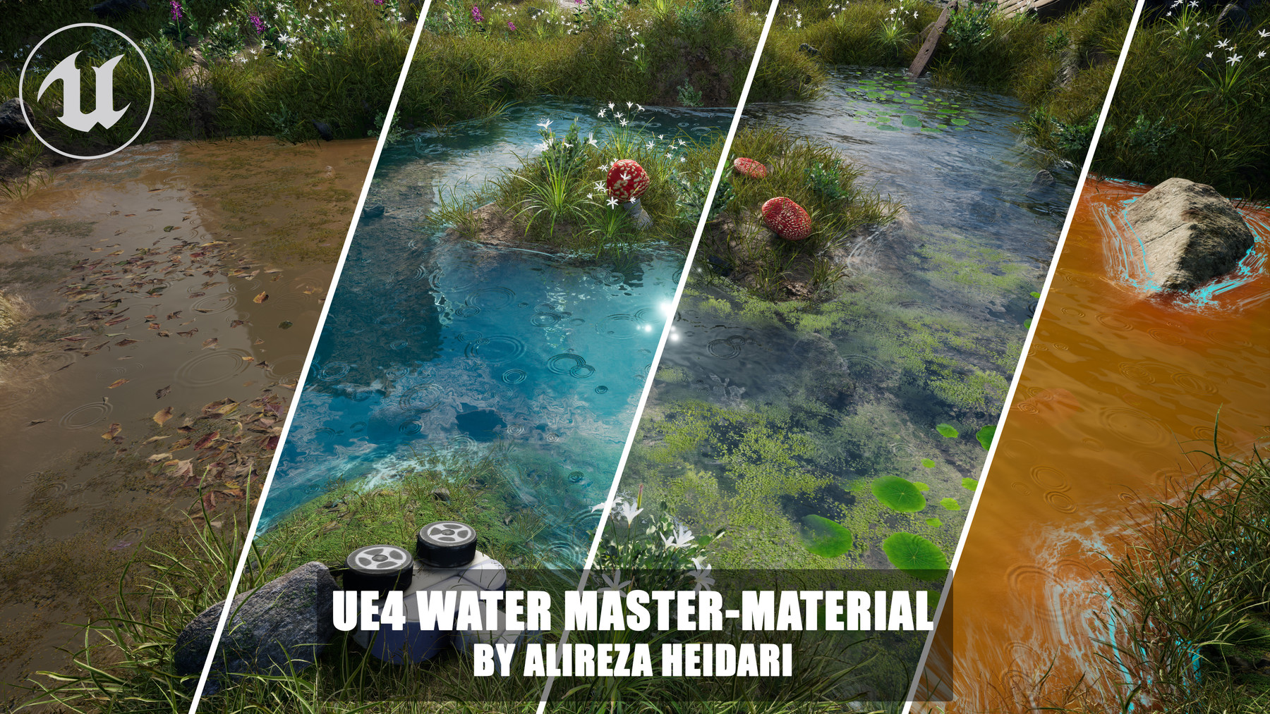 Alireza Heidari - UE4 Customizable Water Master-Material (Vertex Paintable)