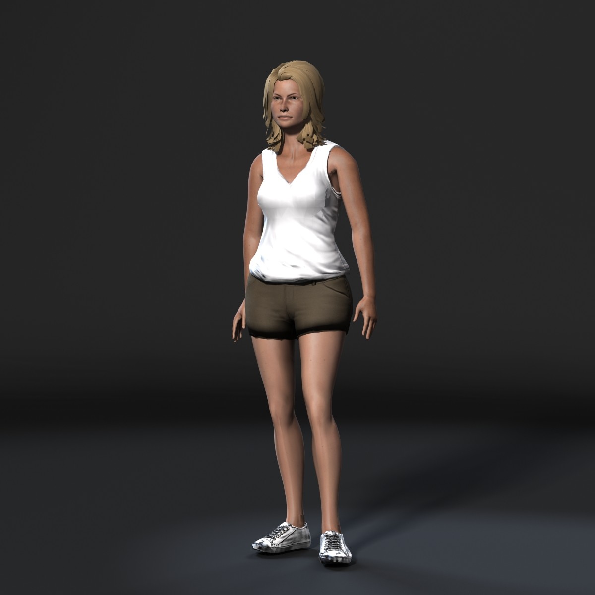 ArtStation - Beautiful Woman-Rigged 3d game character Low-poly 3D model ...