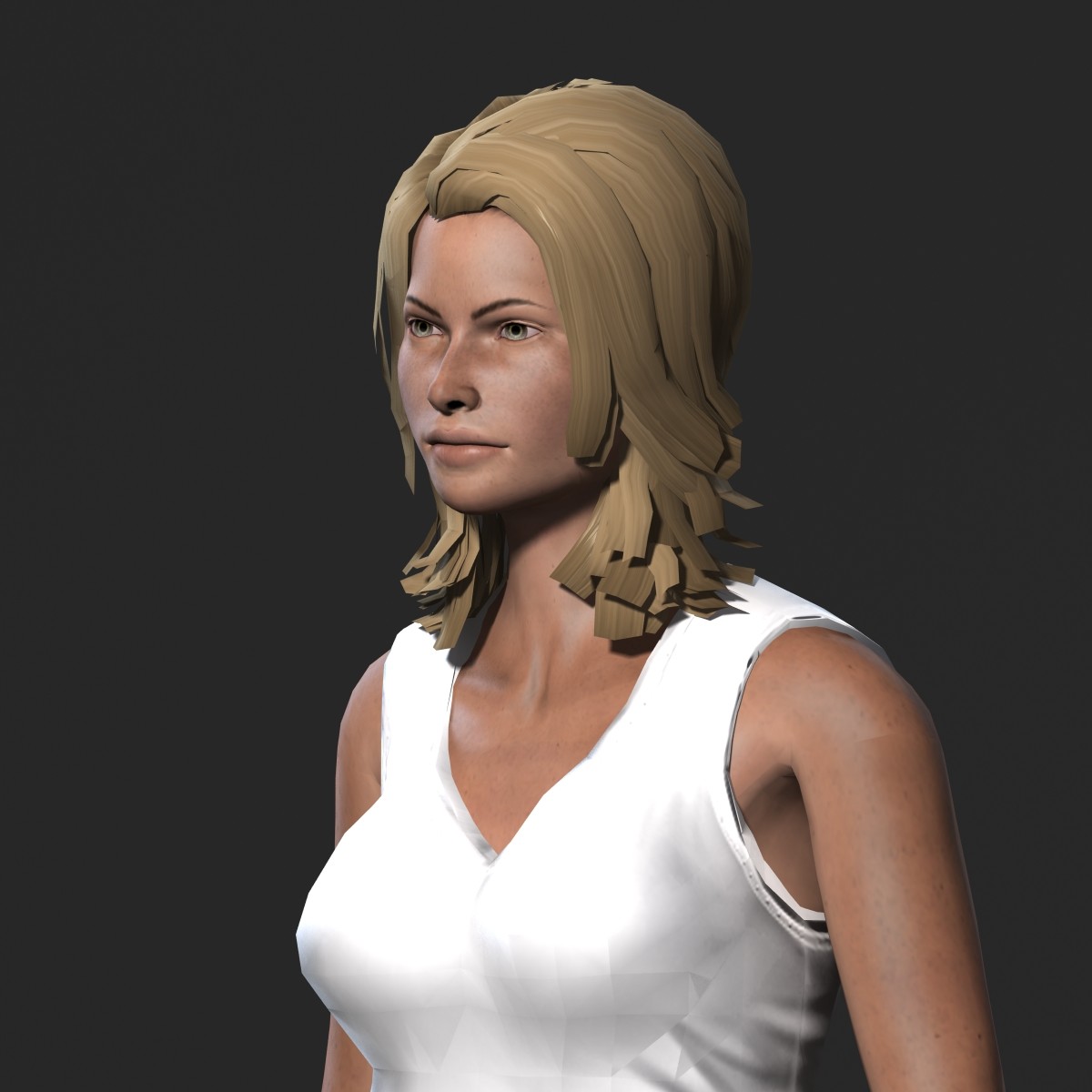 ArtStation - Beautiful Woman-Rigged 3d game character Low-poly 3D model ...