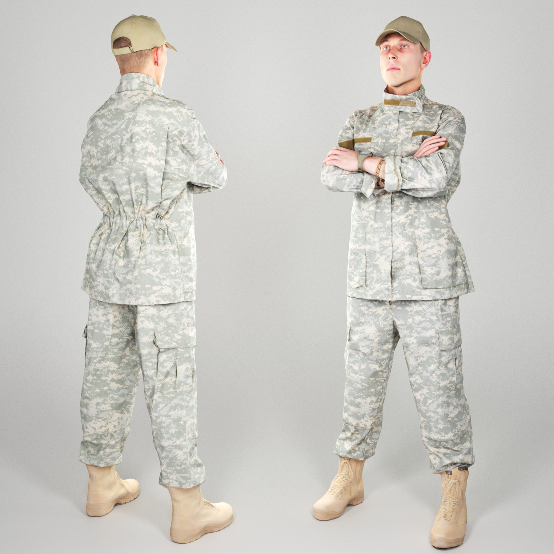 ArtStation - Young American soldier in uniform posing 161 | Game Assets