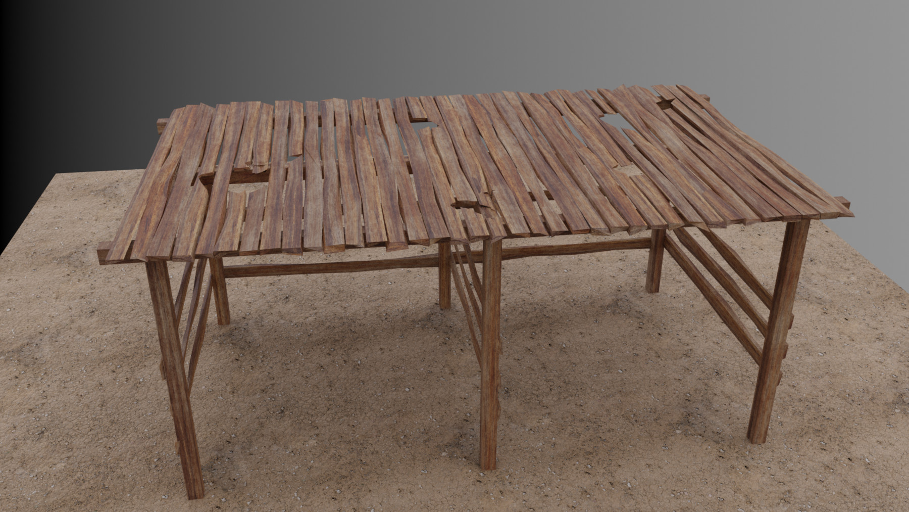 ArtStation - Small open Wooden shed Low-poly 3D model | Game Assets