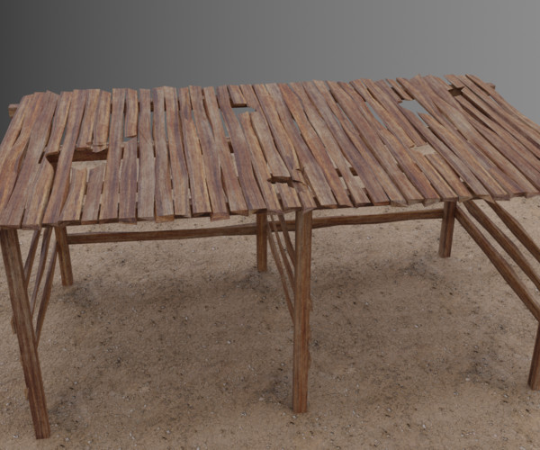 ArtStation - Small open Wooden shed Low-poly 3D model | Game Assets