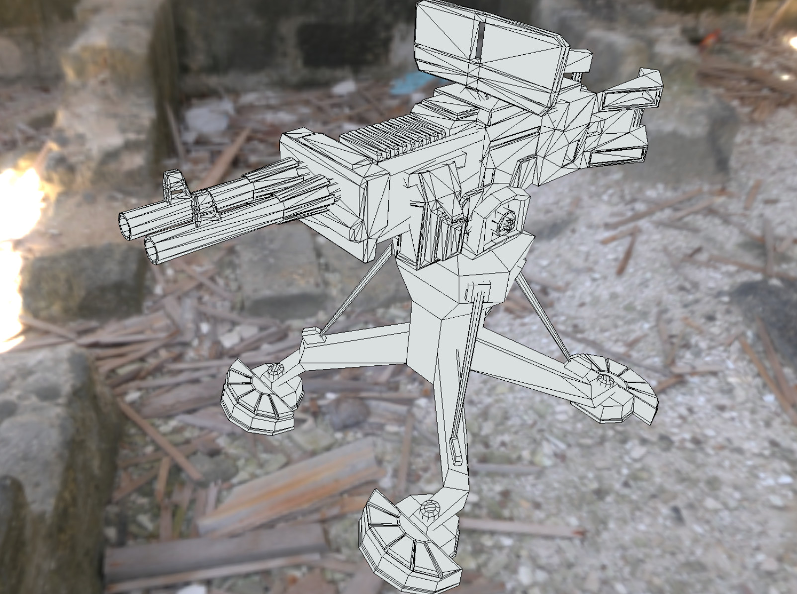 ArtStation - Fixed Machine Gun II | Game Assets